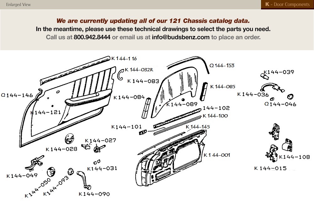 Bud's Benz : Catalog : 190 SL : K - Door Components